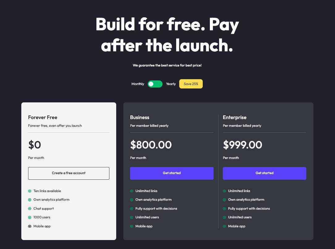 3 Tier Pricing Table With Toggle Free Webflow Component 3 Tier Pricing Table With Toggle Free Webflow Component